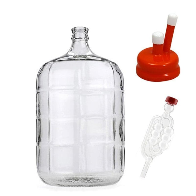 5 Gallon Glass Carboy Fermenter with Rubber Vent Cap & Airlock for sale ...